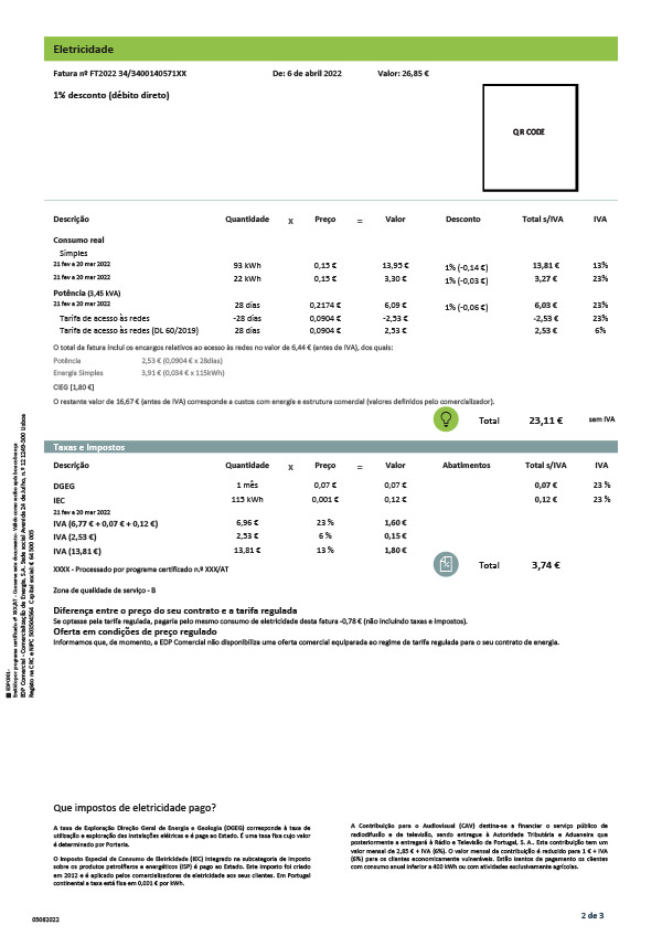 Como ler a sua fatura - Particulares| EDP